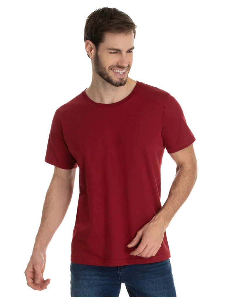 Camiseta de Algodão Premium Bordô Camiseta de Algodão Premium Bordô